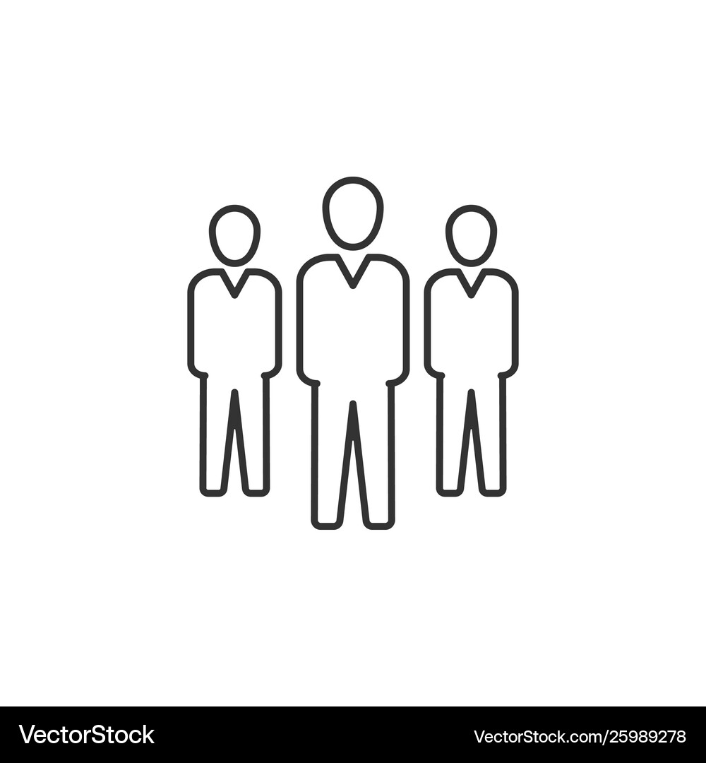 Businessman group line icon simple modern flat Vector Image