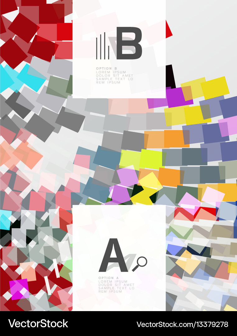 Colorful lines rectangles and stripes with option Vector Image