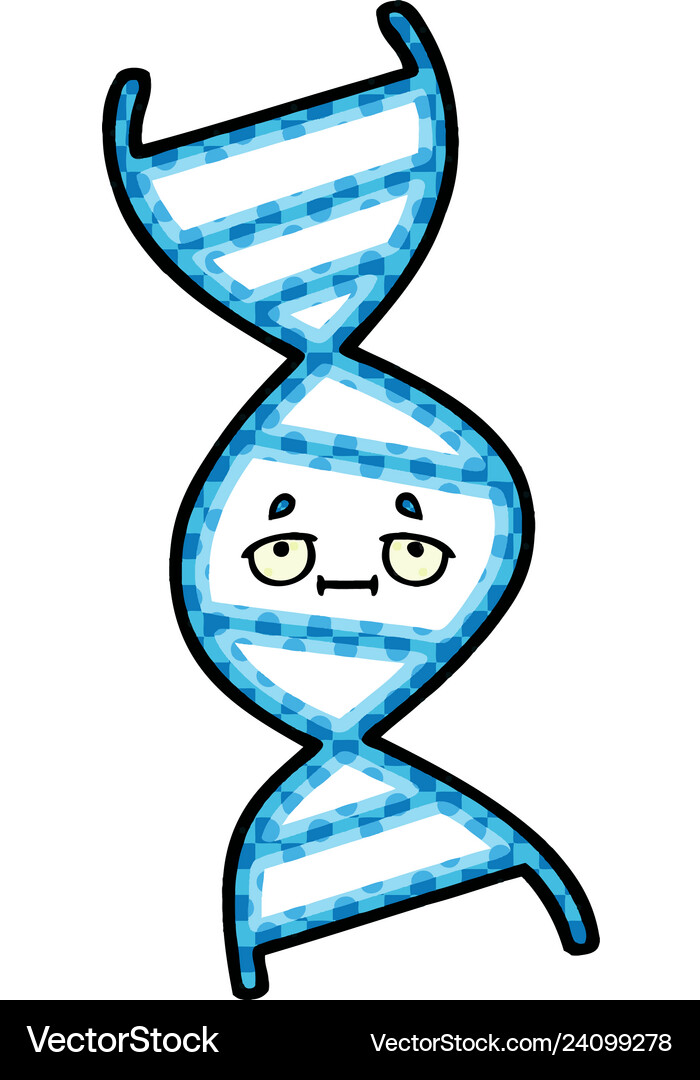 Comic book style cartoon dna strand Royalty Free Vector