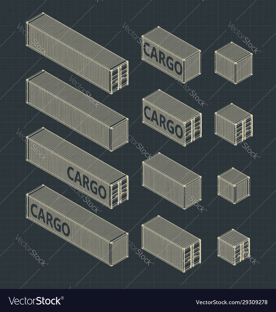Containers set Royalty Free Vector Image - VectorStock
