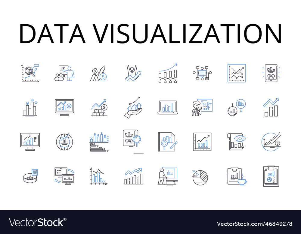 Data Visualization Line Icons Collection Vector Image