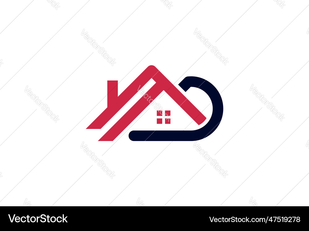 Home logo design with letter ad concept Royalty Free Vector