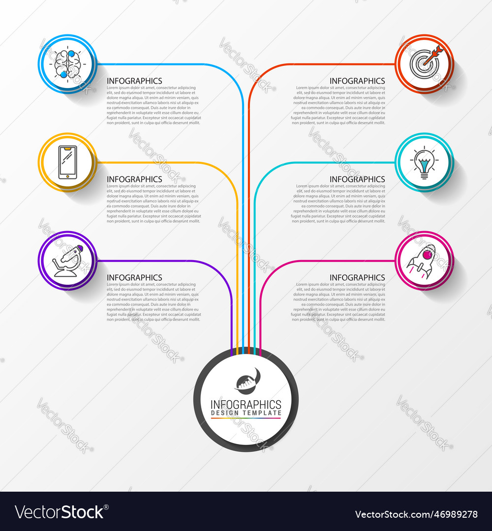 Infographic design template tree with icons Vector Image