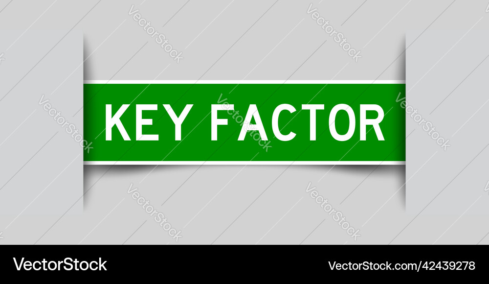 Inserted green color label sticker with word key Vector Image