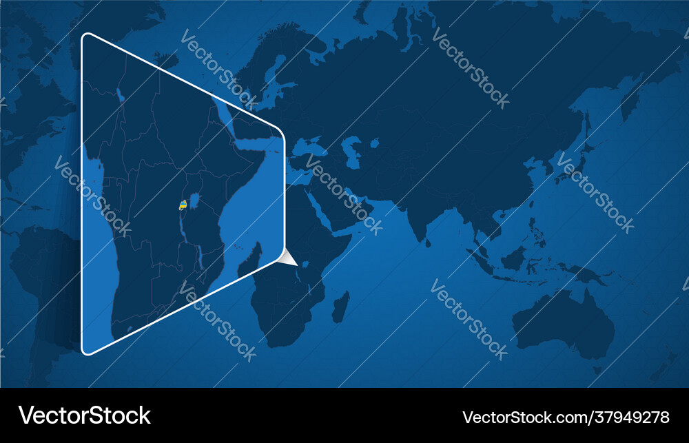 Location rwanda on world map with enlarged Vector Image