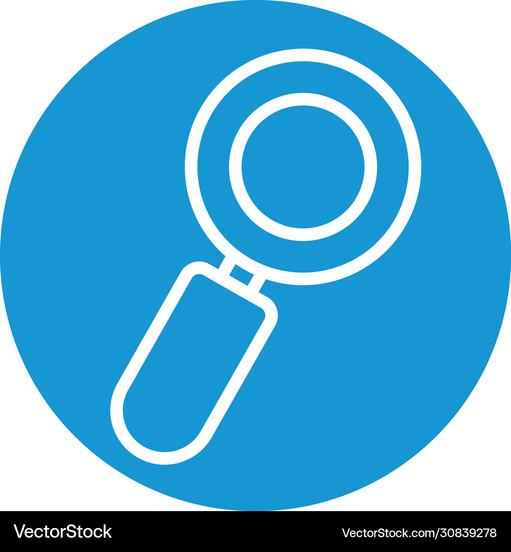 Magnifying glass icon line block style Royalty Free Vector