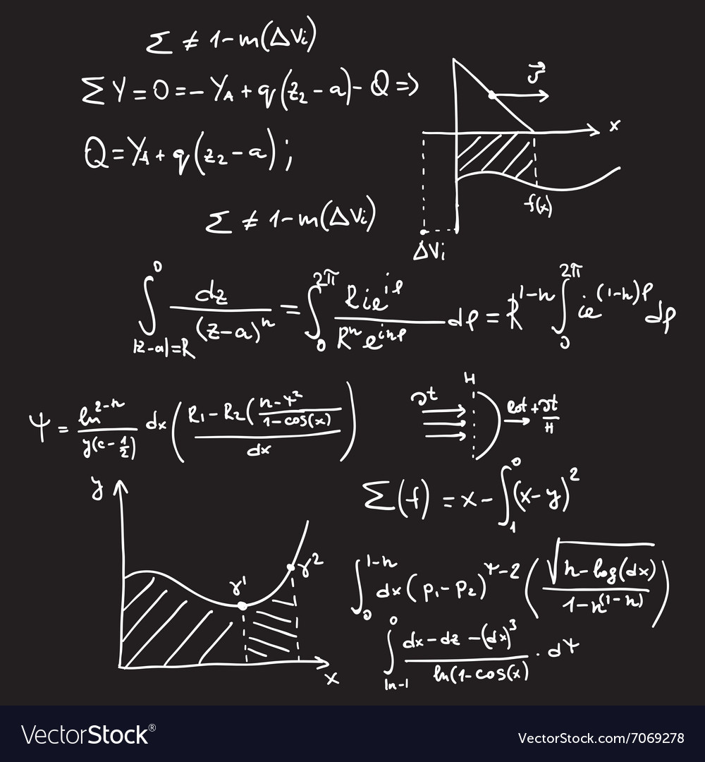 Pattern with mathematical formulas Royalty Free Vector Image