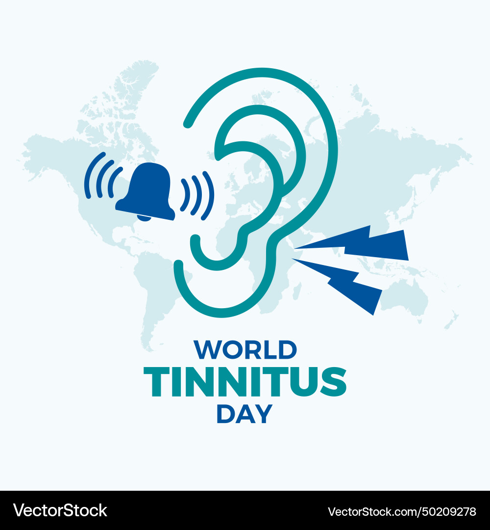 World tinnitus day poster Royalty Free Vector Image