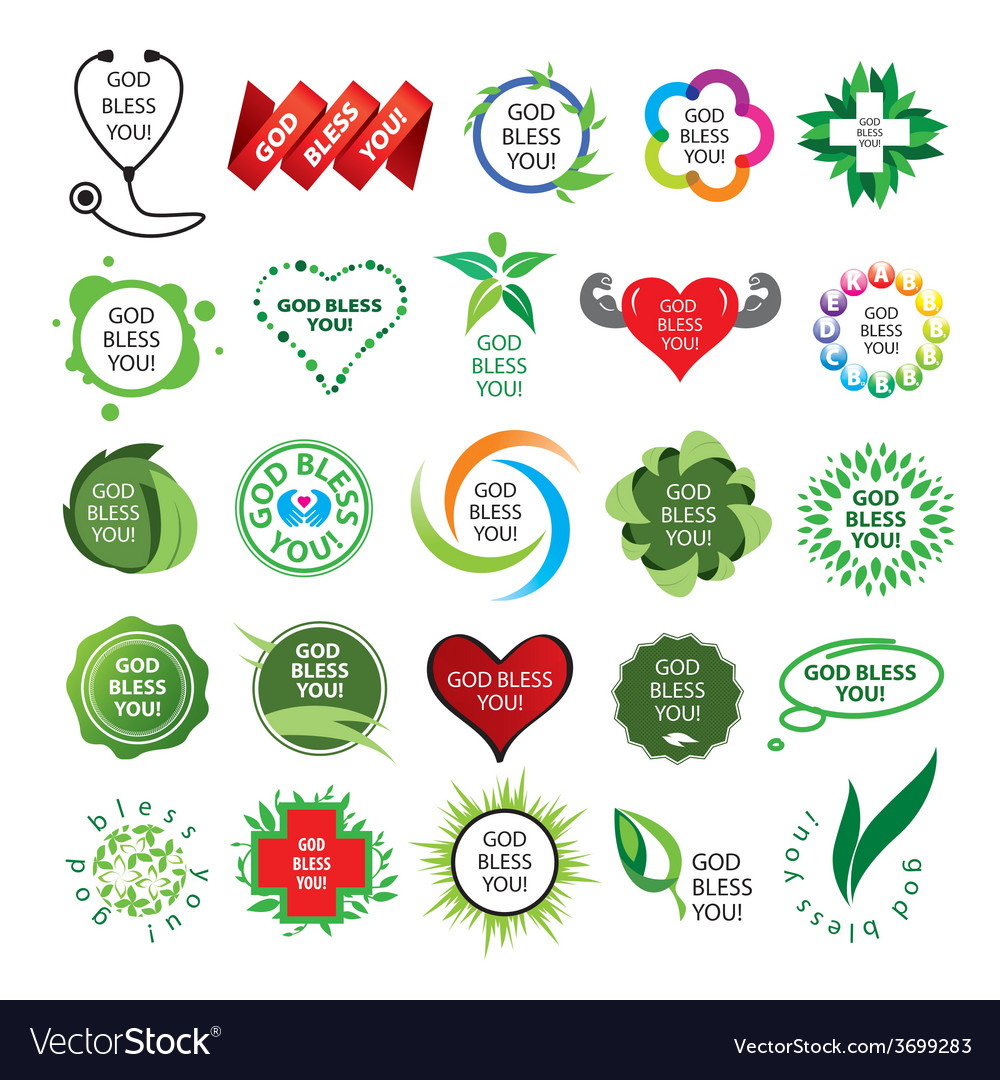 Biggest collection of logos natural health Vector Image Biggest collection of logos natural health Vector Image