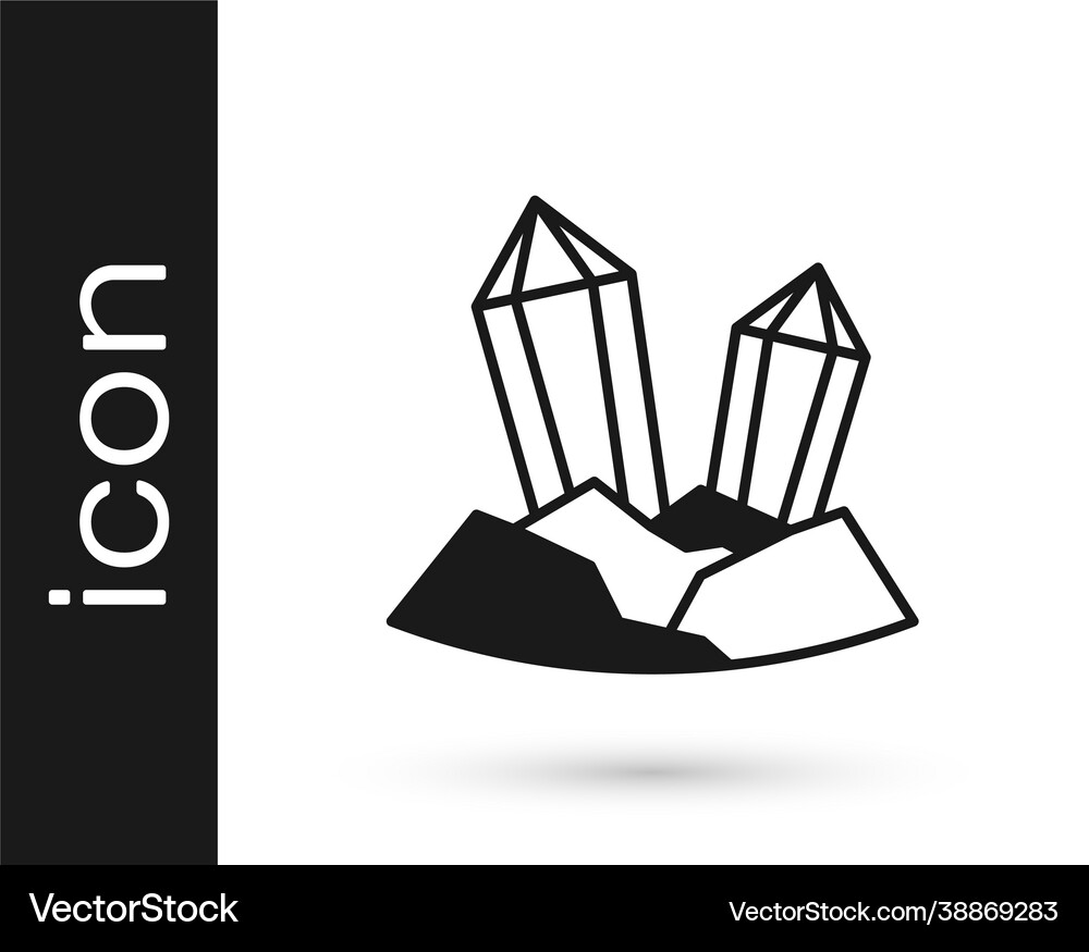 Black gem stone icon isolated on white background Vector Image