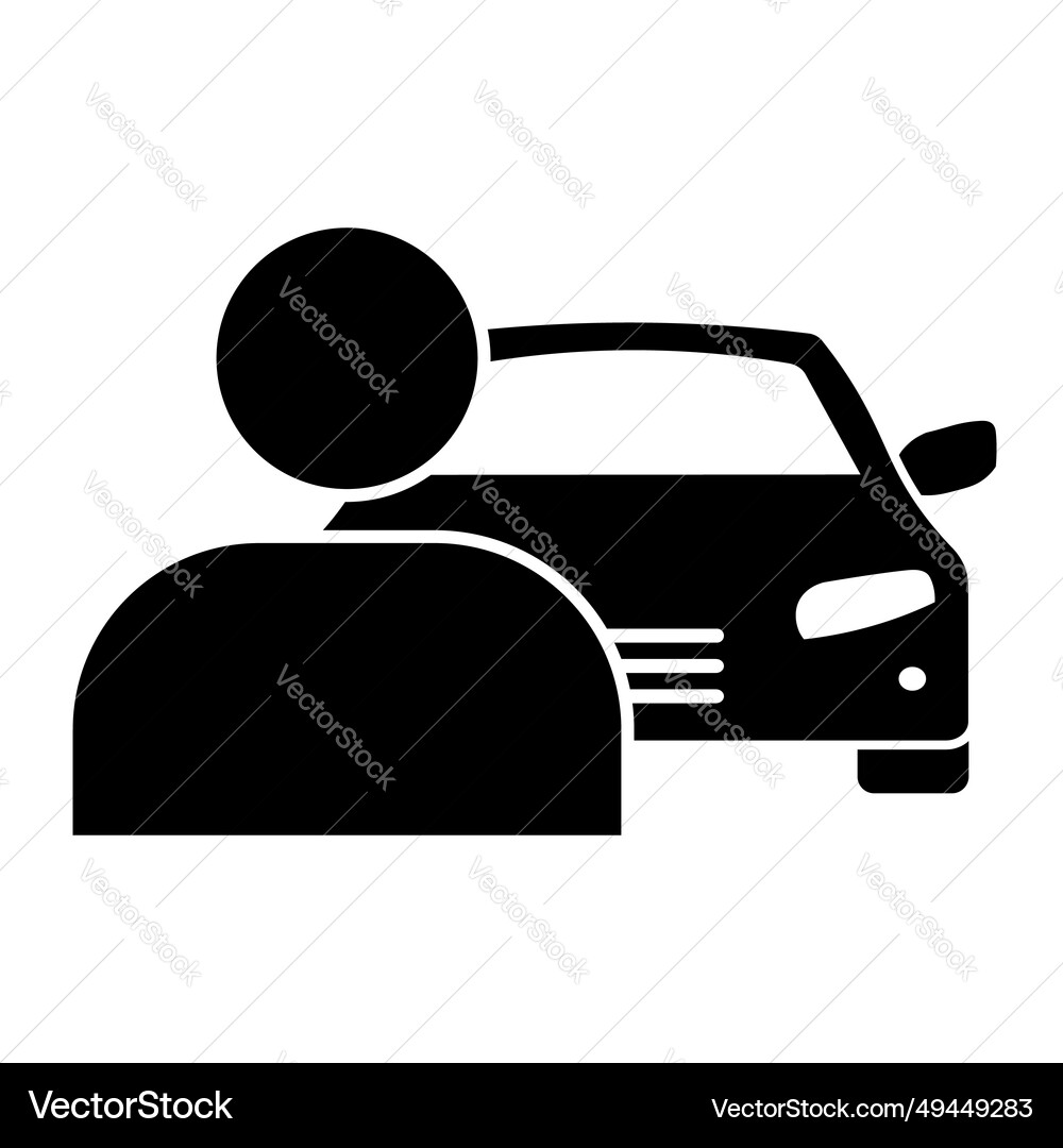 Car and human icon in flat style simple traffic Vector Image