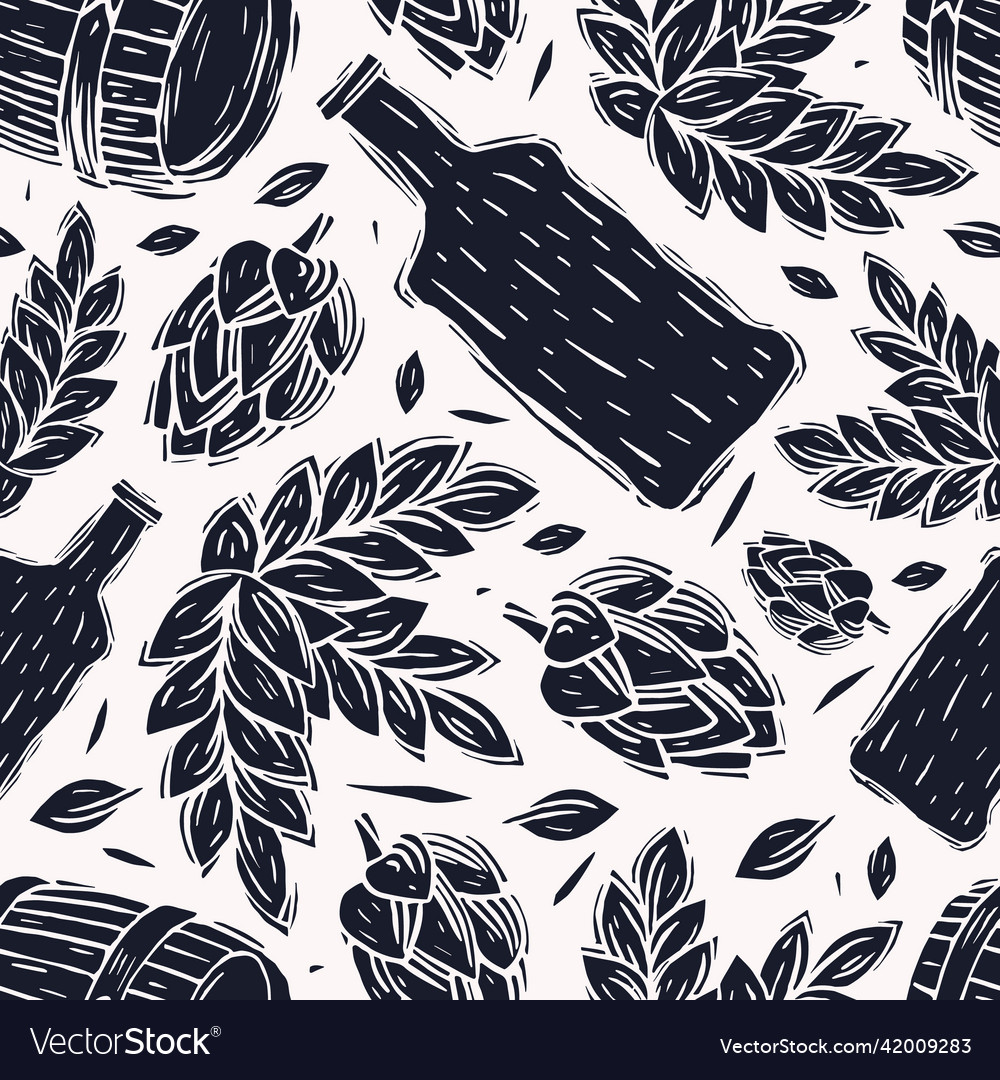 Craft beer seamless pattern Royalty Free Vector Image Craft beer seamless pattern Royalty Free Vector Image