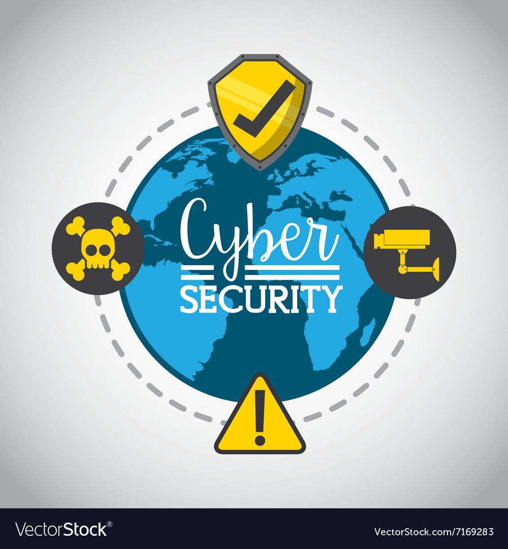 Cyber security design Royalty Free Vector Image