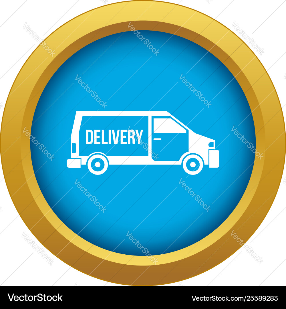 Delivery truck icon blue isolated Royalty Free Vector Image