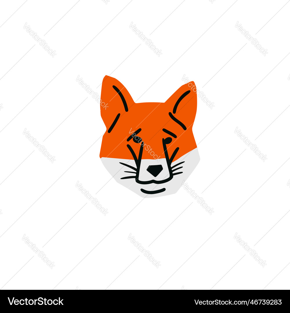 Fox head in minimalist cutting style Royalty Free Vector