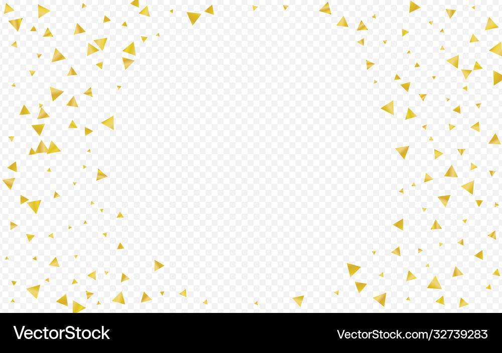 Gold triangle art transparent background happy Vector Image