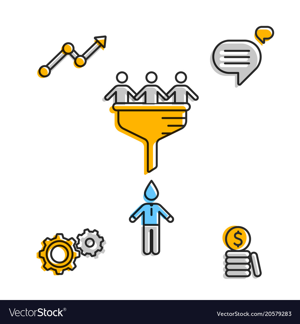 Graphic icons for working process Royalty Free Vector Image