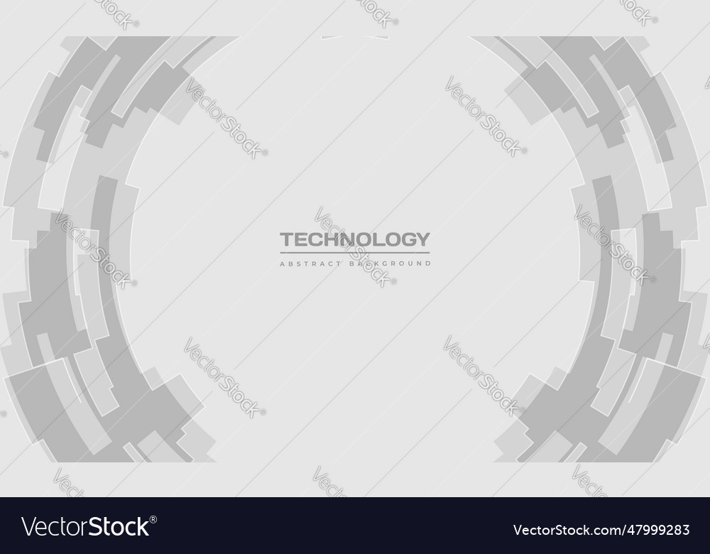 Gray digital technology abstract circle interface Vector Image