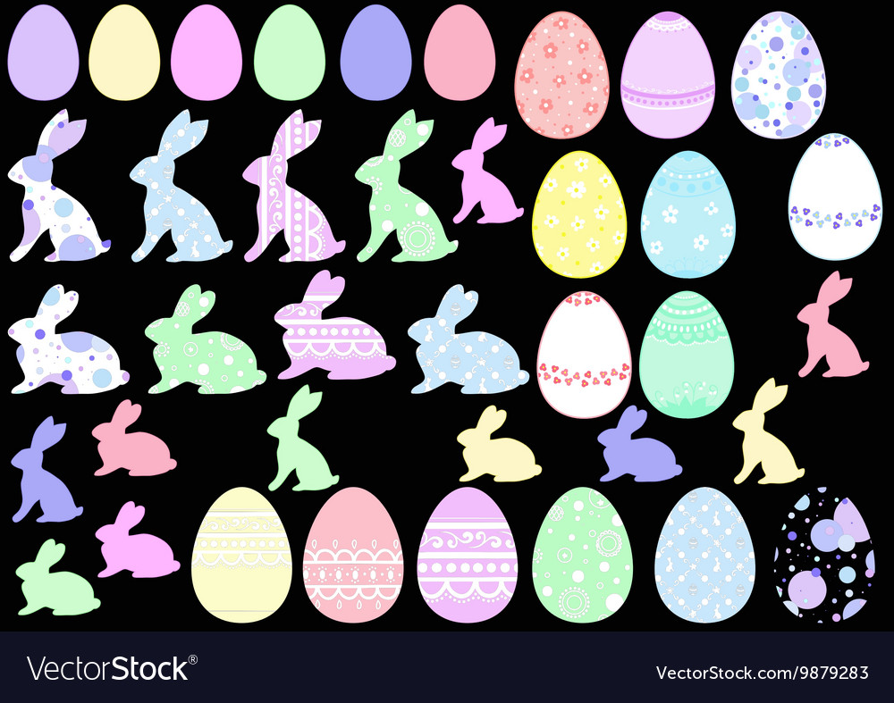 Happy easter elements Royalty Free Vector Image