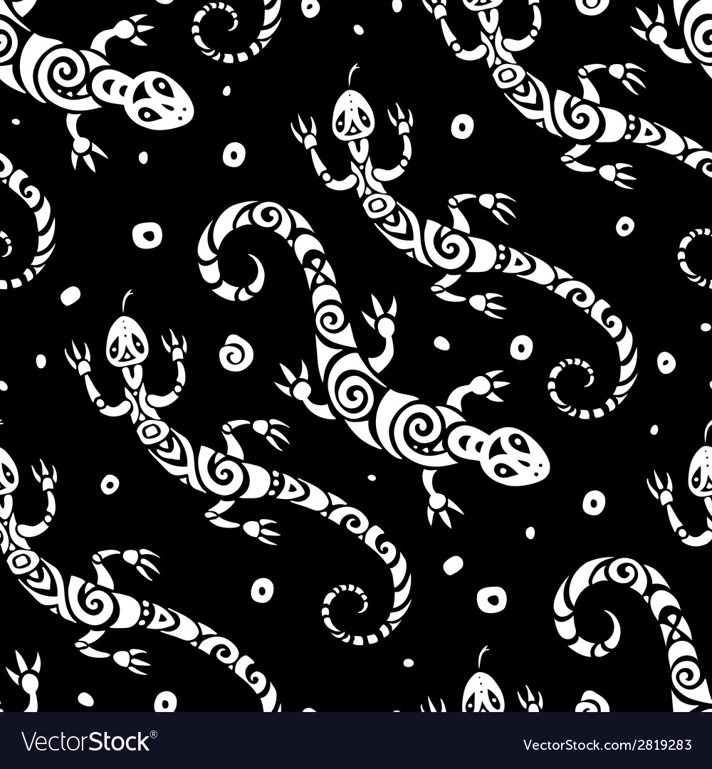 Lizards seamless pattern Royalty Free Vector Image