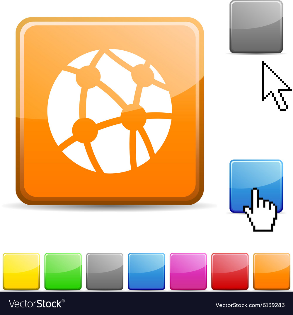 Network glossy button Royalty Free Vector Image