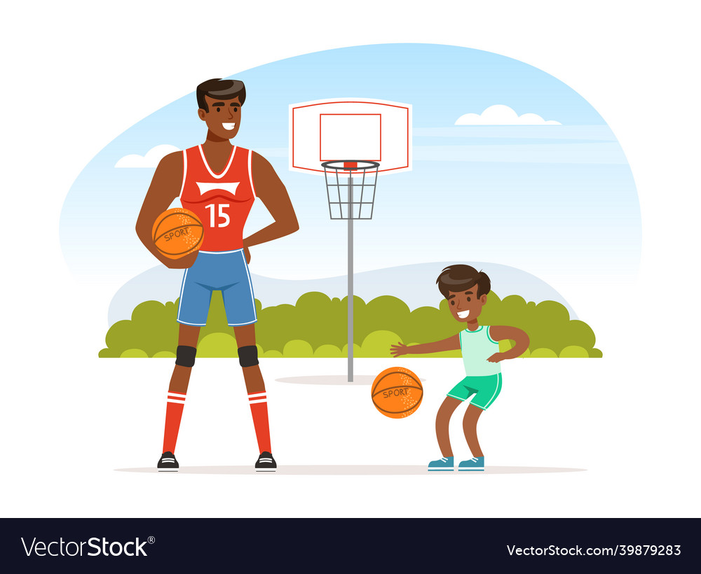 Olympic sport with man playing basketball his Vector Image