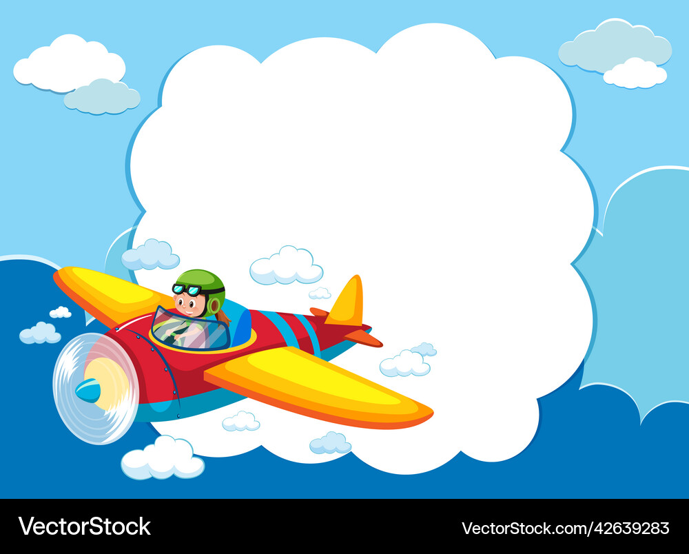 Pilot flying the plane banner Royalty Free Vector Image