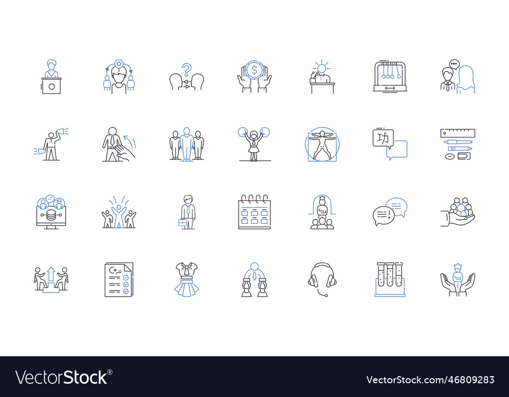 Programmes and modules line icons collection Vector Image