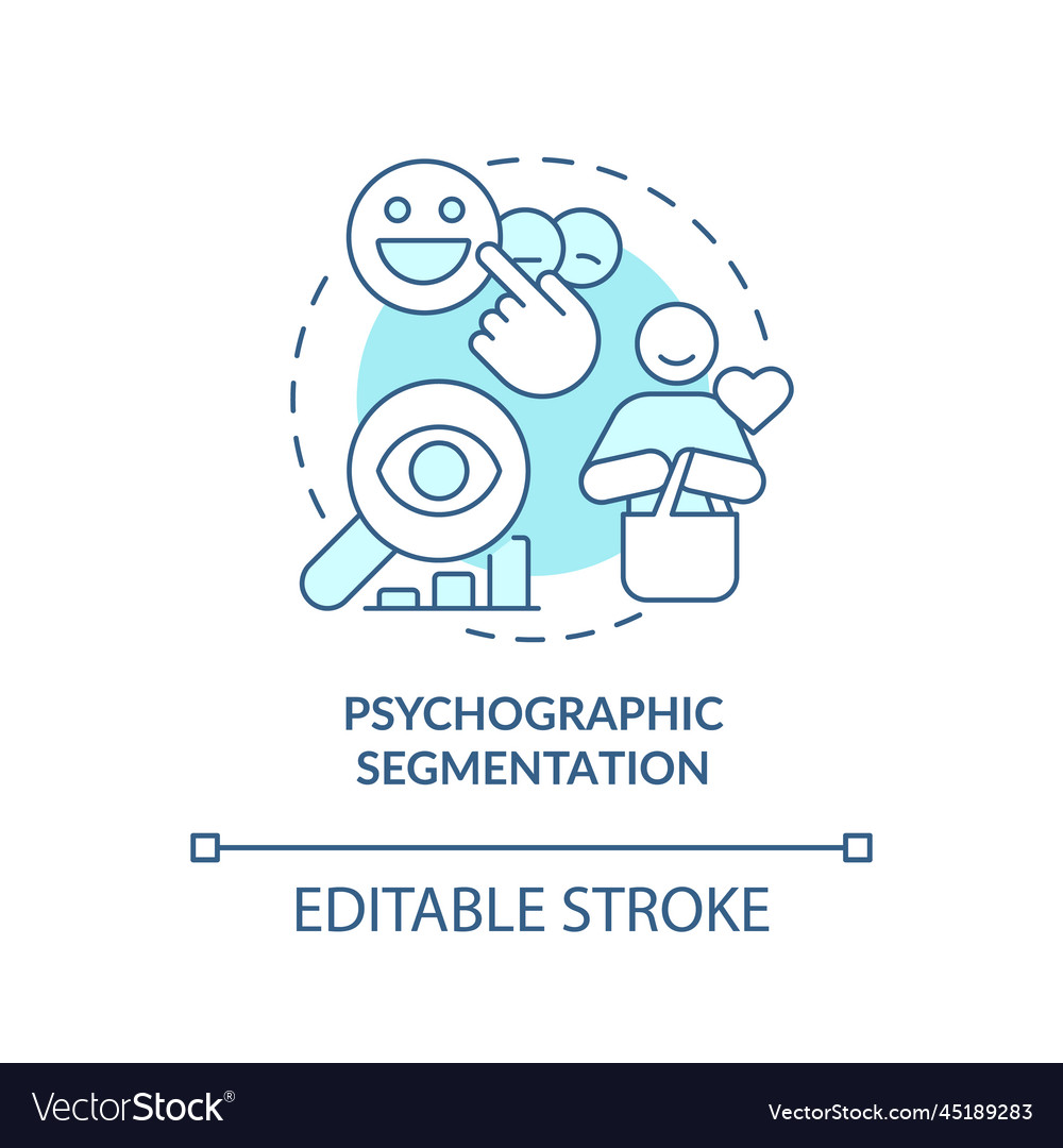 Psychographic segmentation blue concept icons set Vector Image Psychographic segmentation blue concept icons set Vector Image