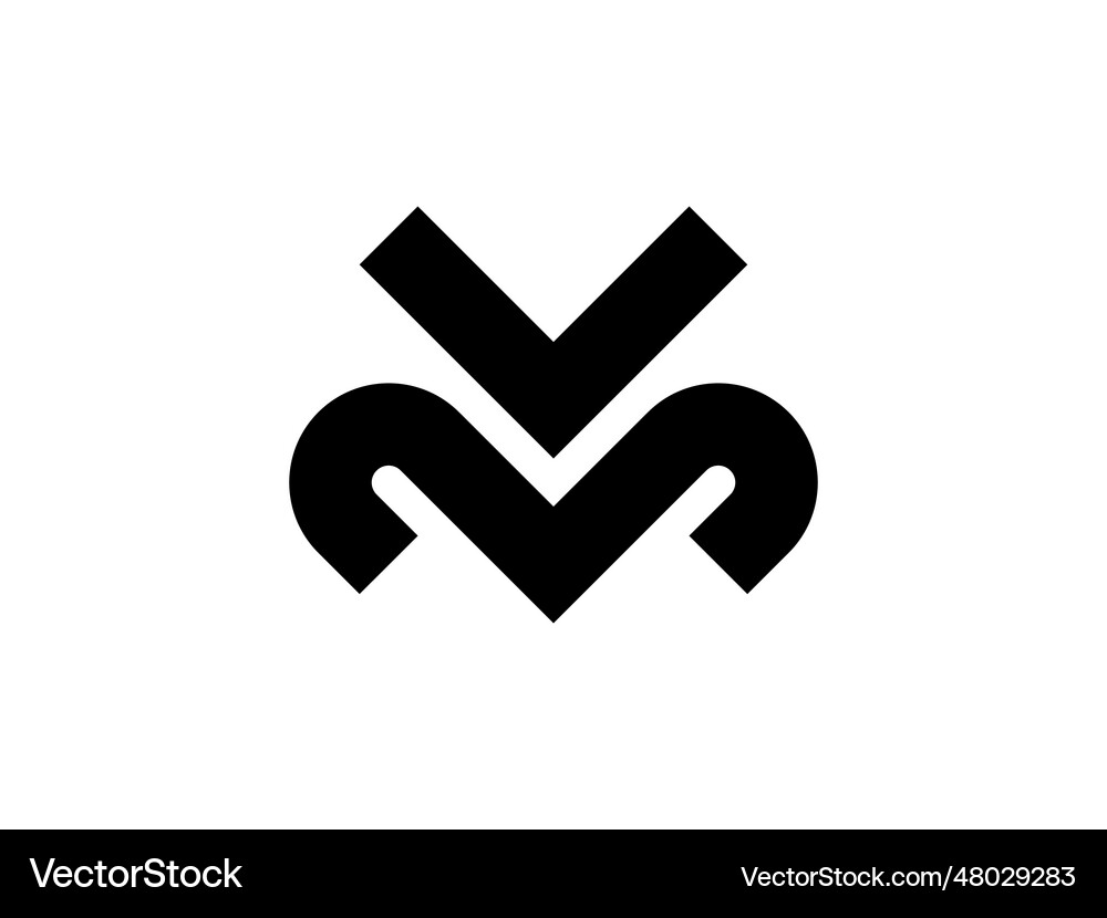 Unique and stylish monogram vm or mv letters logo Vector Image
