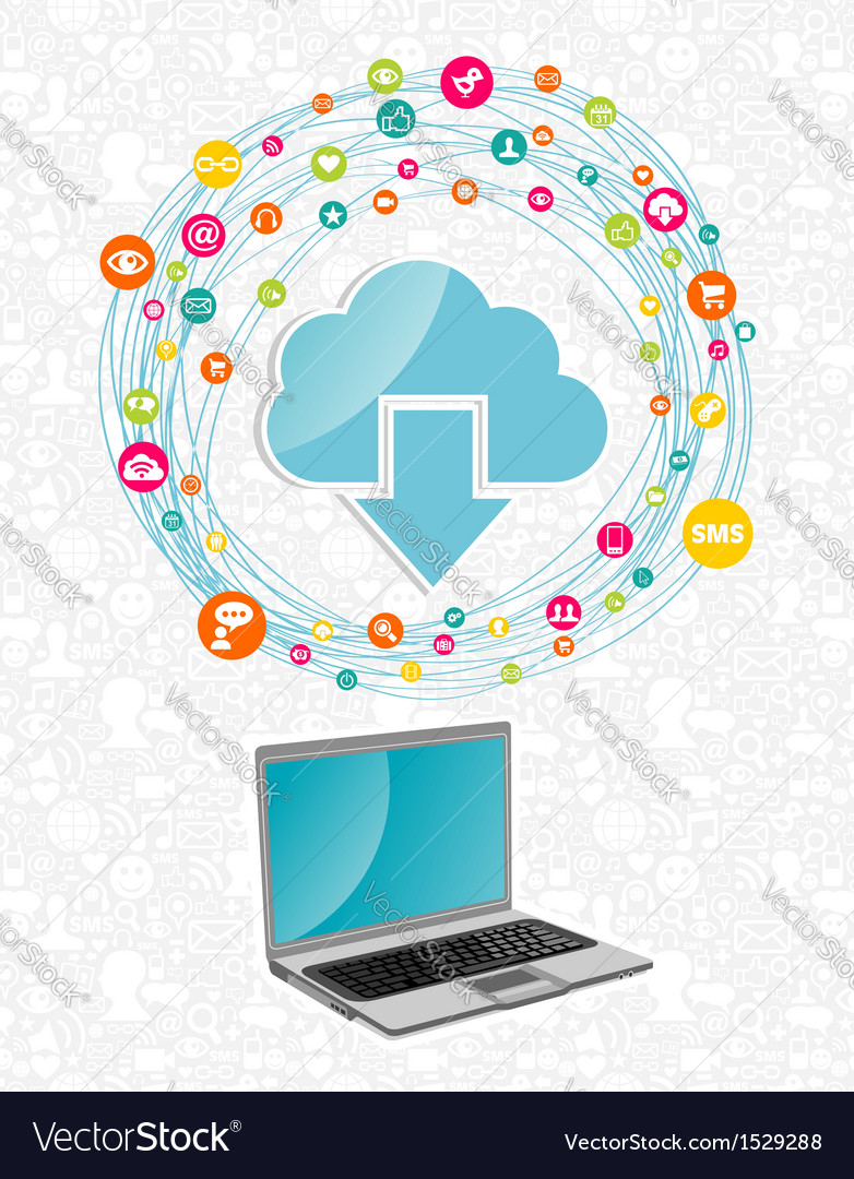 Cloud computing network concept Royalty Free Vector Image
