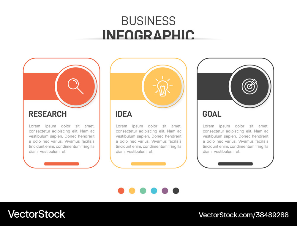 Concept arrow business model with 3 successive Vector Image
