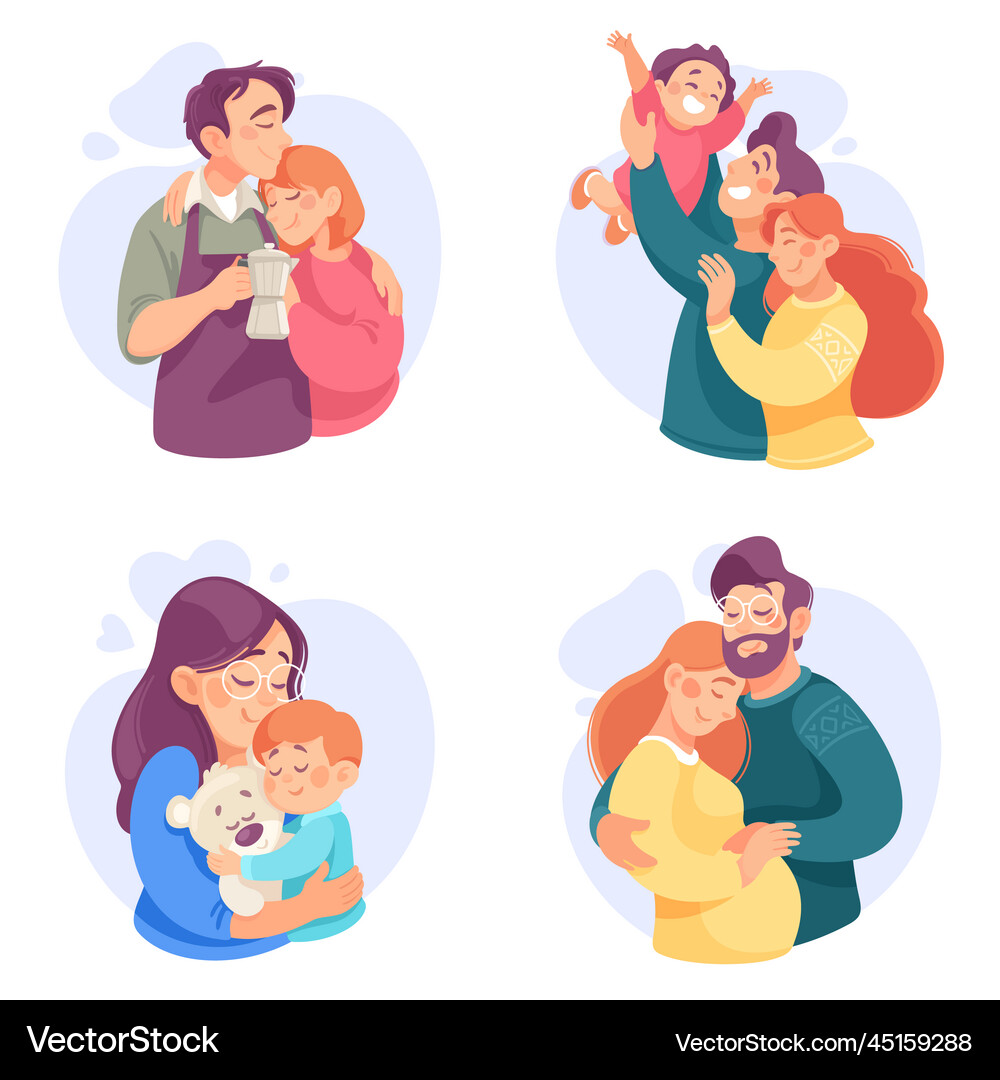 Embracing people character loving and feeling Vector Image