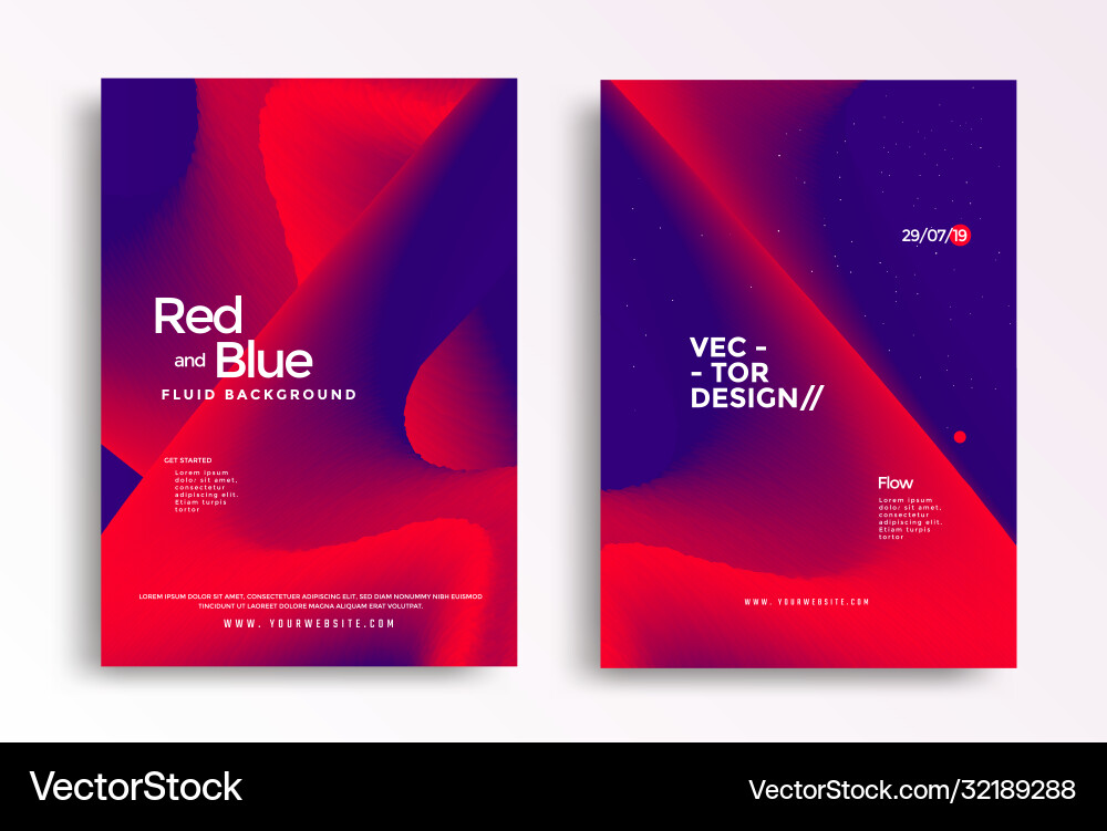 Liquid poster design template in duotone gradients