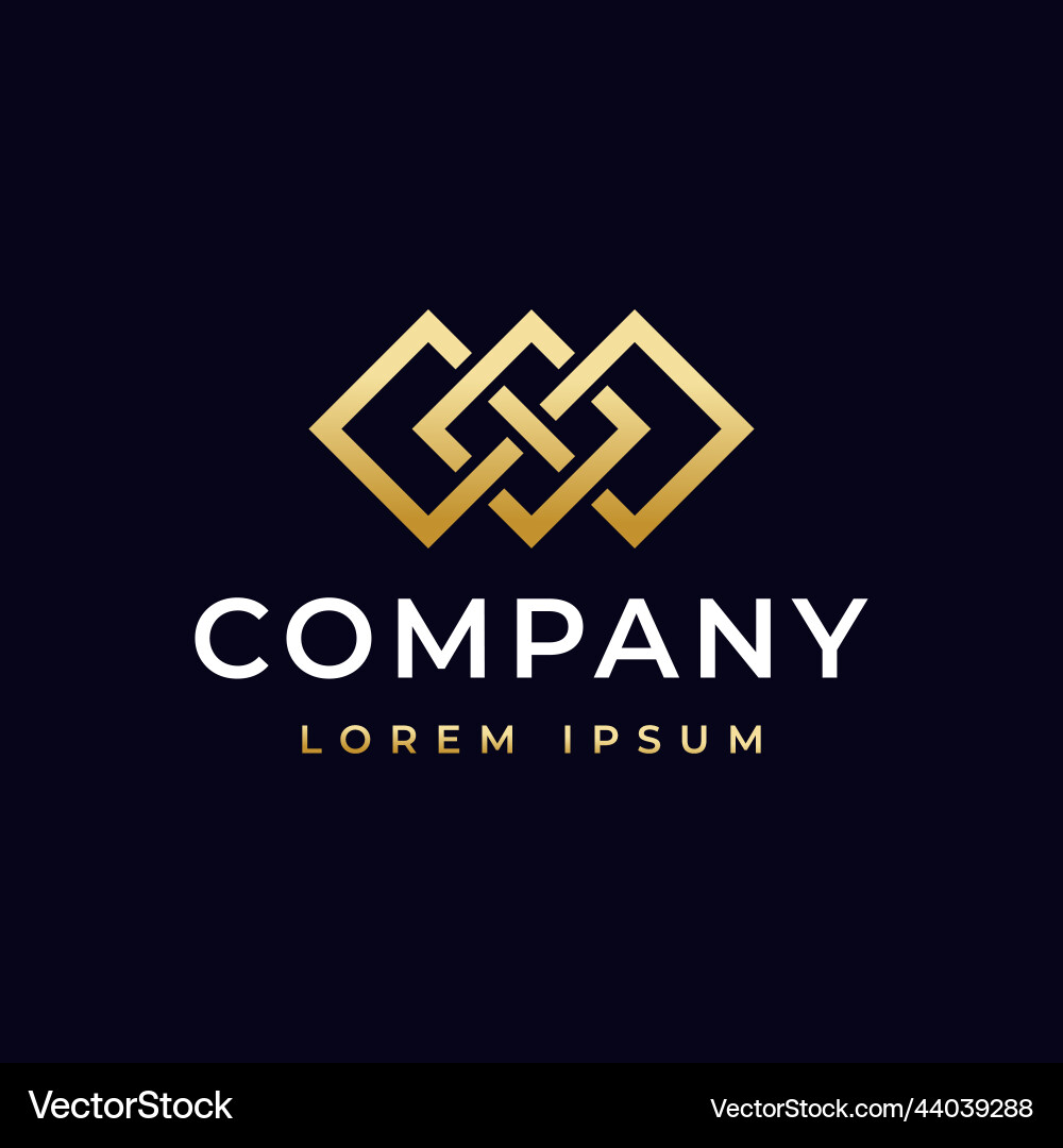 Luxury gold knot logo design Royalty Free Vector Image