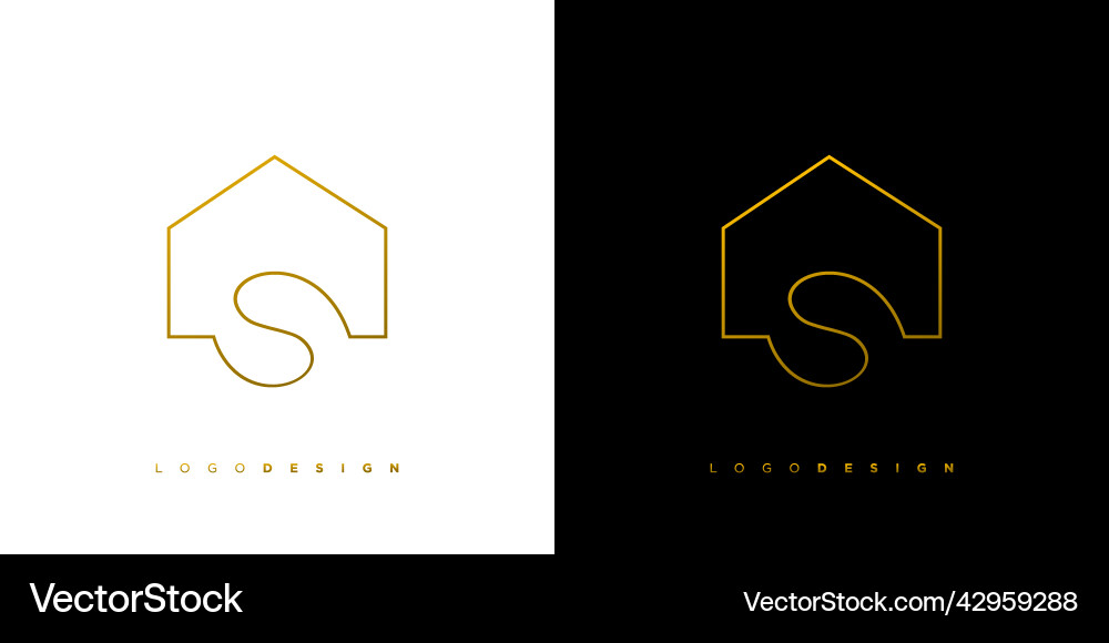 Modern and unique letter s initial house logo Vector Image