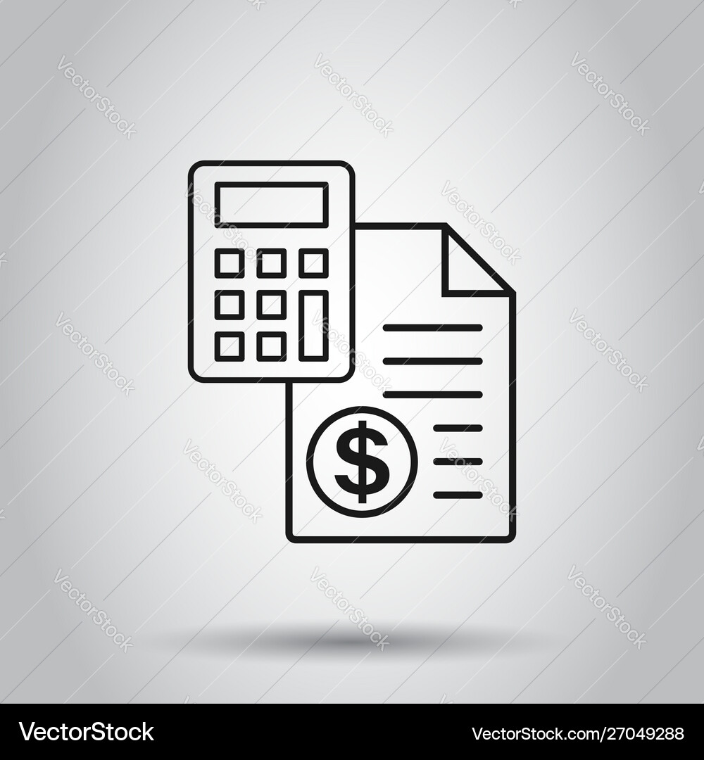 Money calculation icon in flat style budget Vector Image