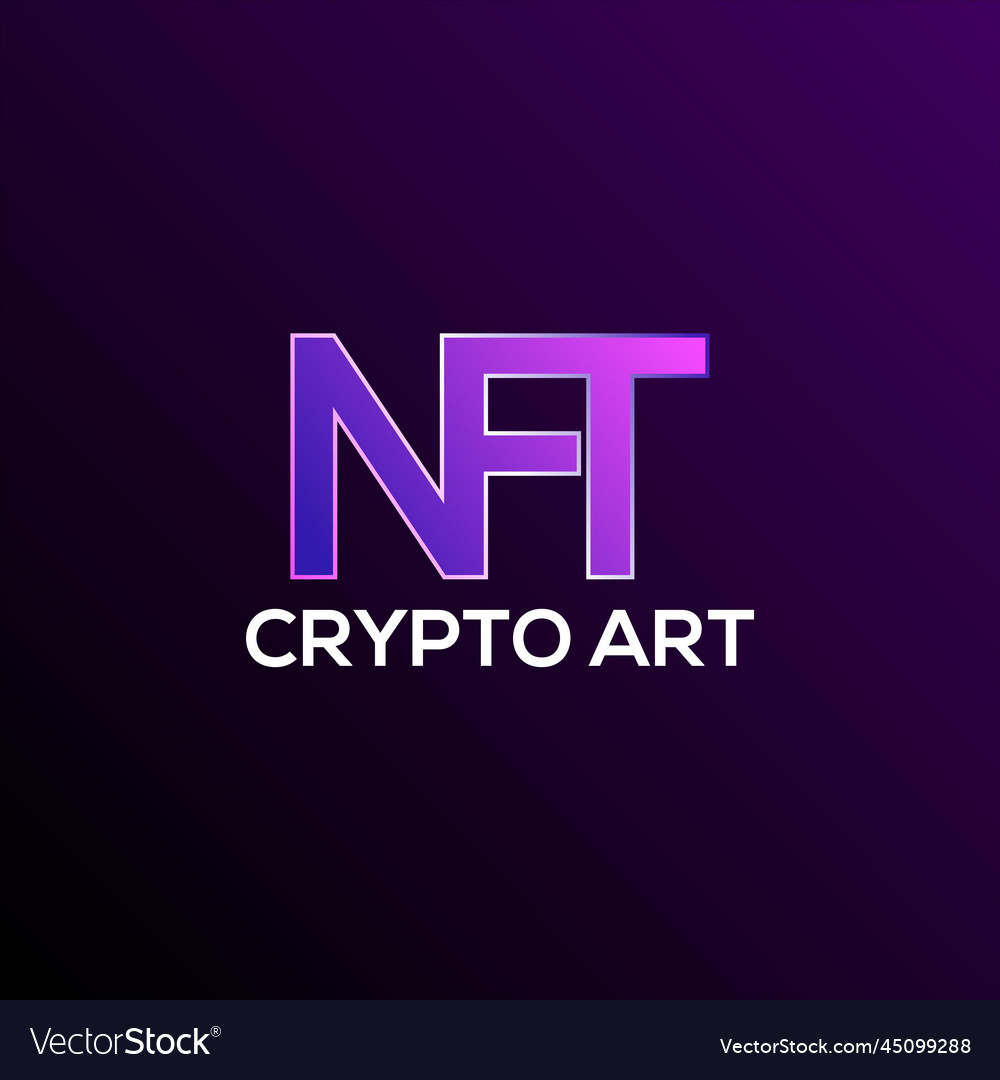 Nft logo initial text gradient Royalty Free Vector Image