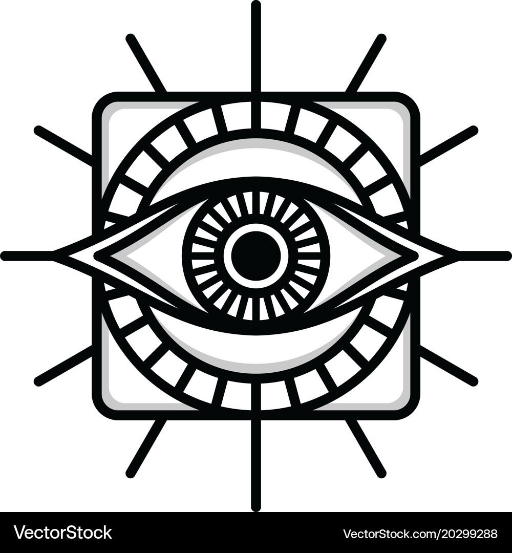 One eye sign symbol logo logotype Royalty Free Vector Image