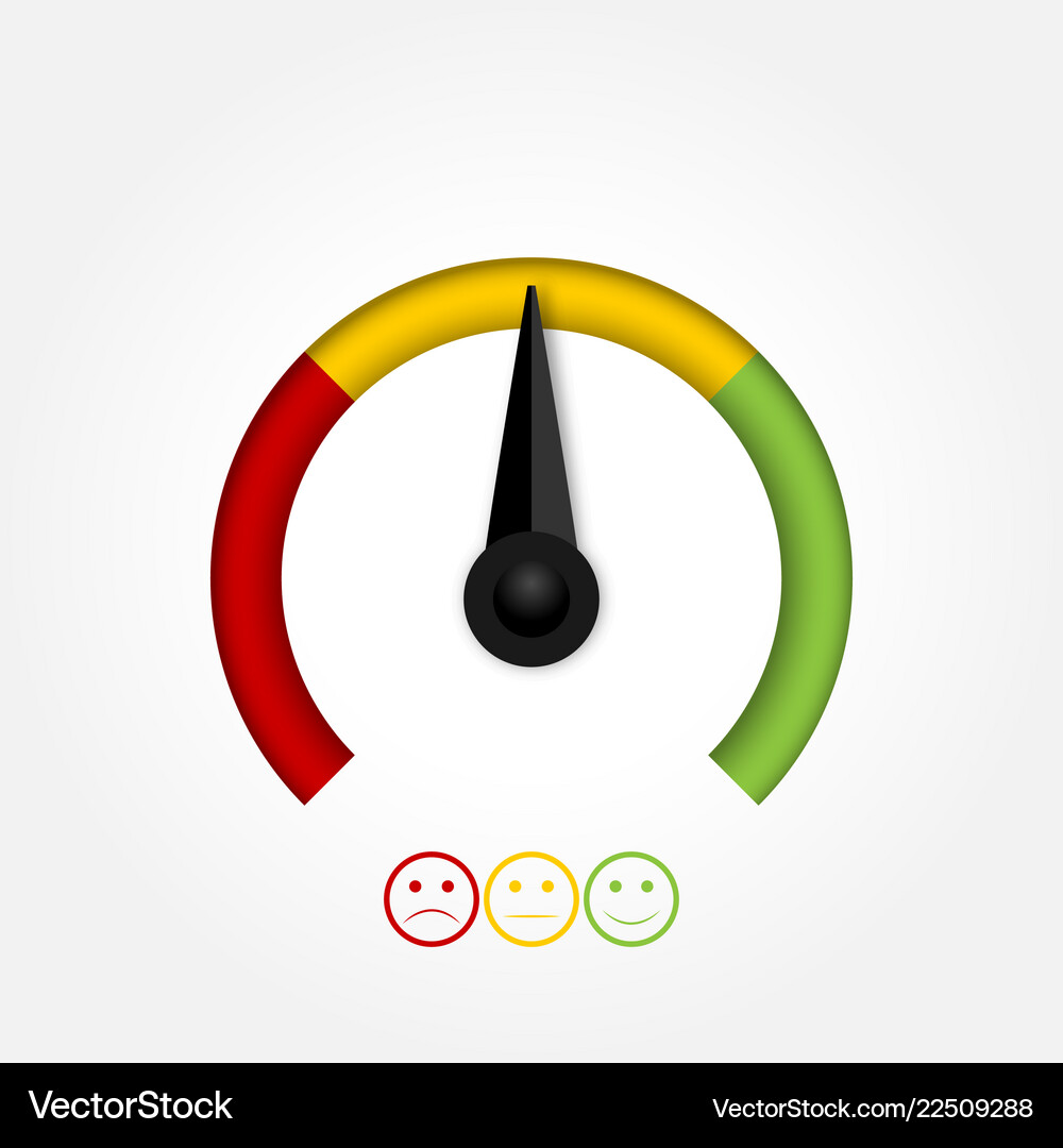 Speedometer icon scale of emotions Royalty Free Vector Image