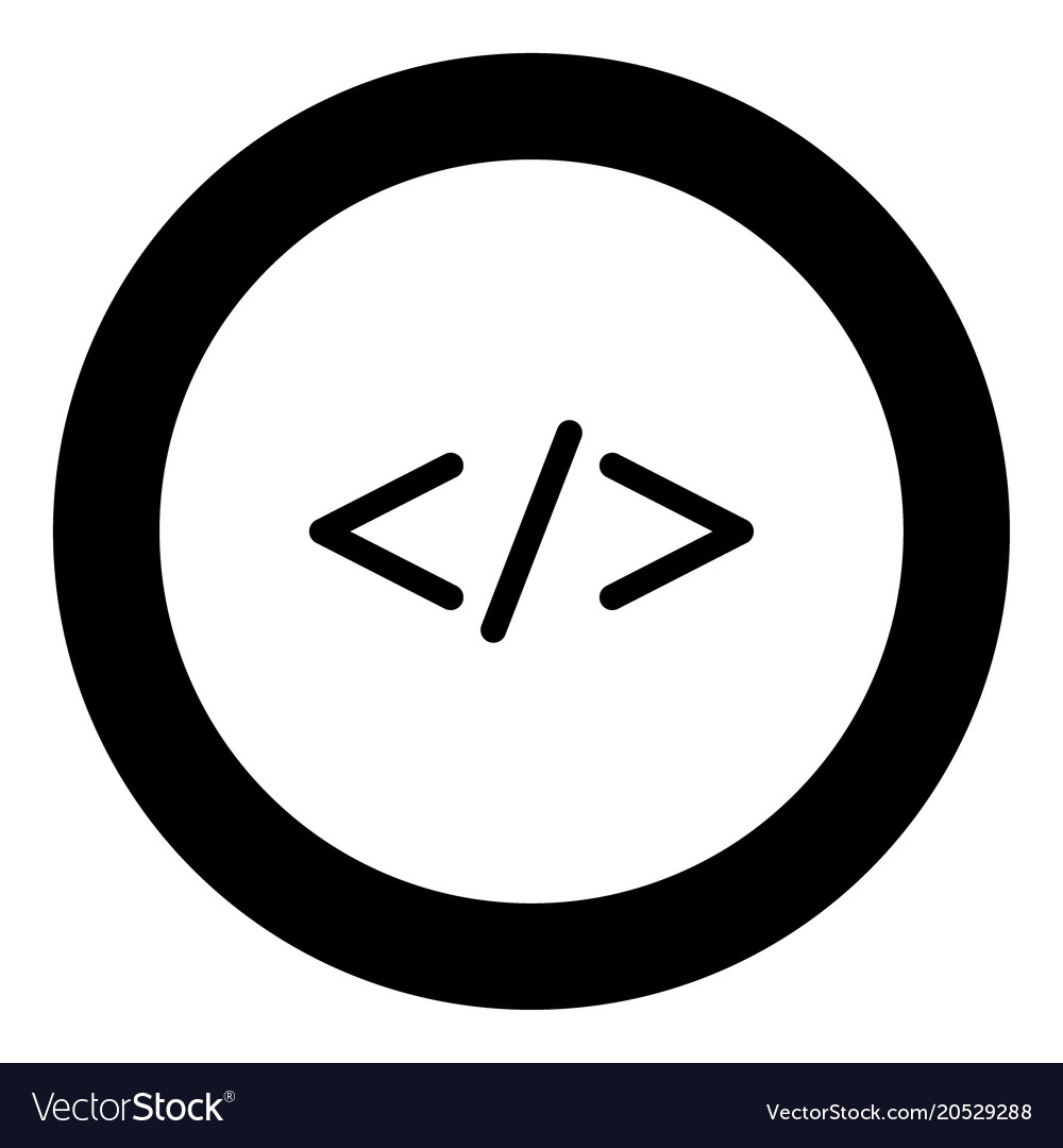 Symbol code icon black color in circle Royalty Free Vector