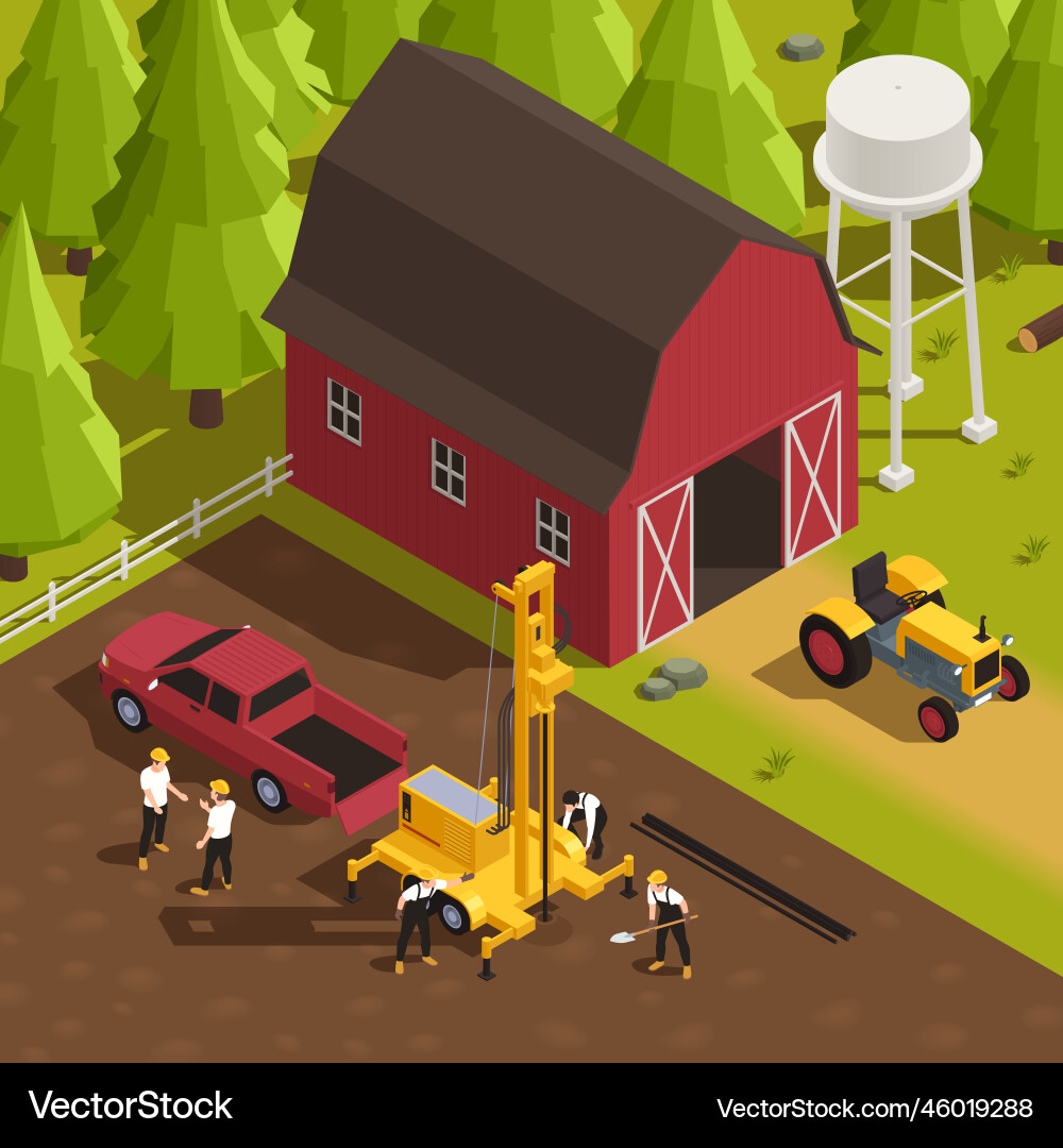 Well drilling Royalty Free Vector Image - VectorStock
