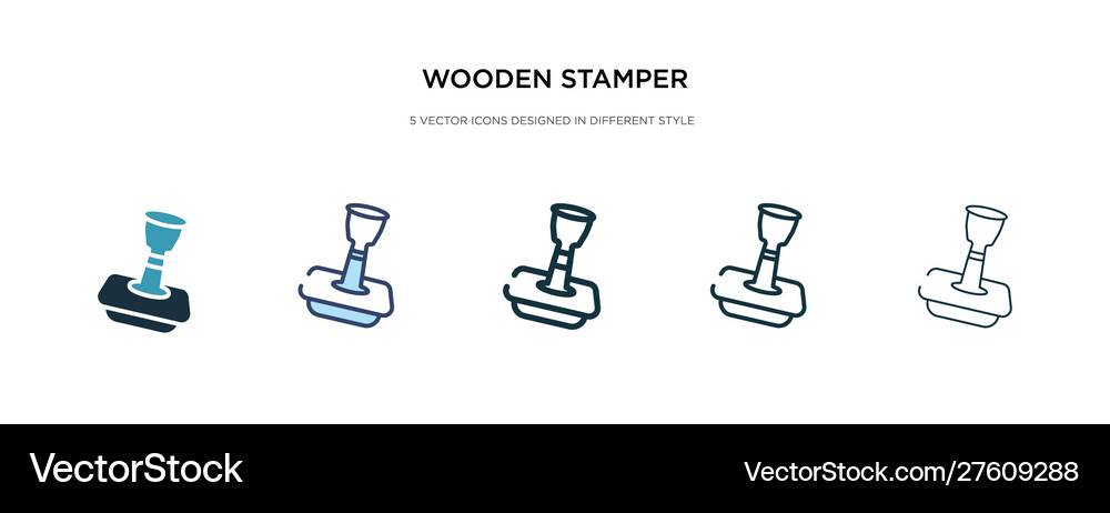 Wooden stamper icon in different style two Vector Image