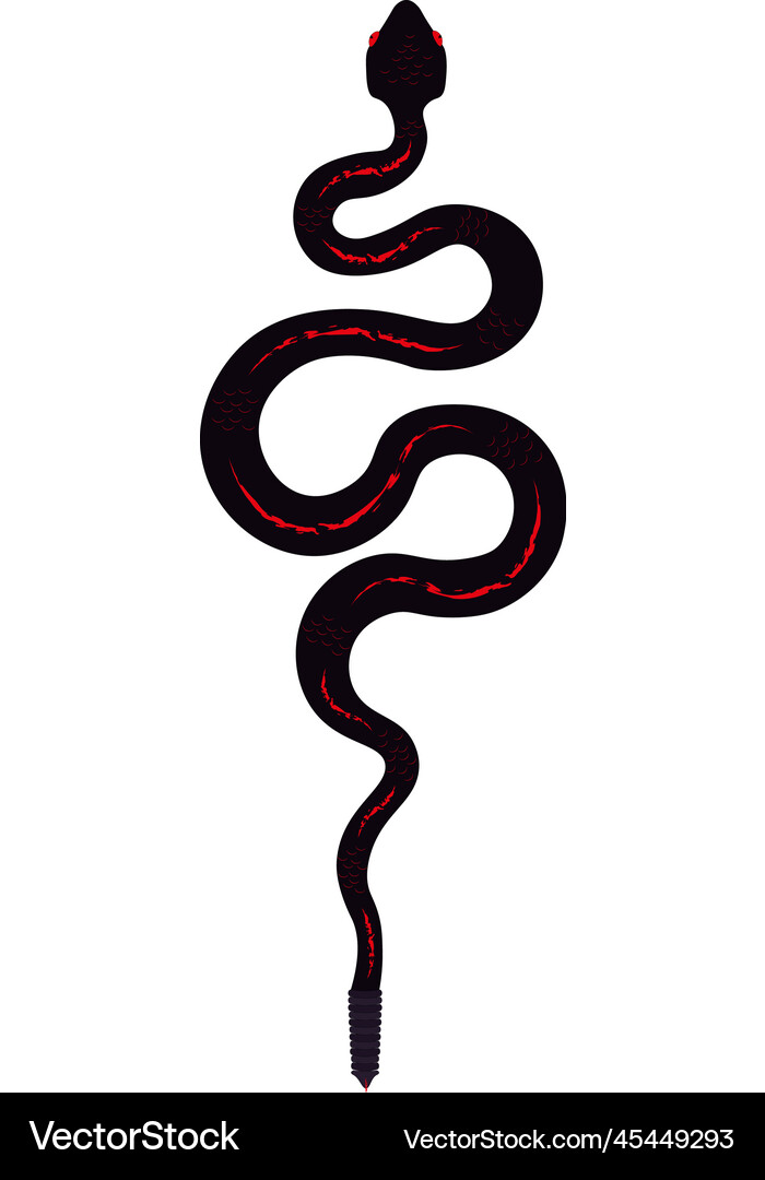 Black rattlesnake with red pigments Royalty Free Vector