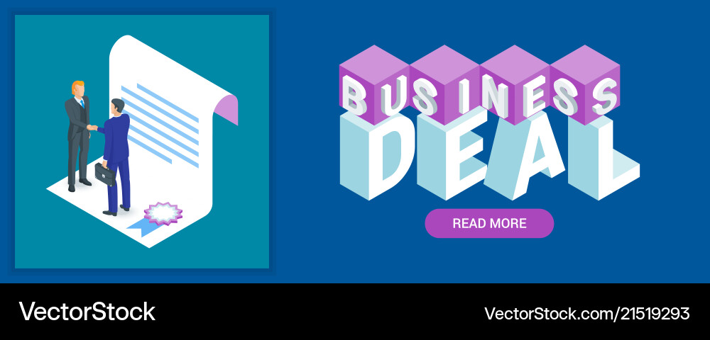 Business deal banner Royalty Free Vector Image