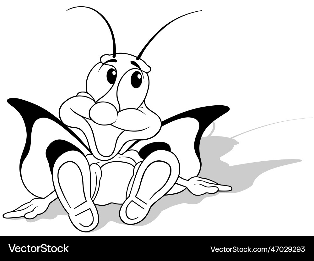 Drawing of a sitting butterfly Royalty Free Vector Image