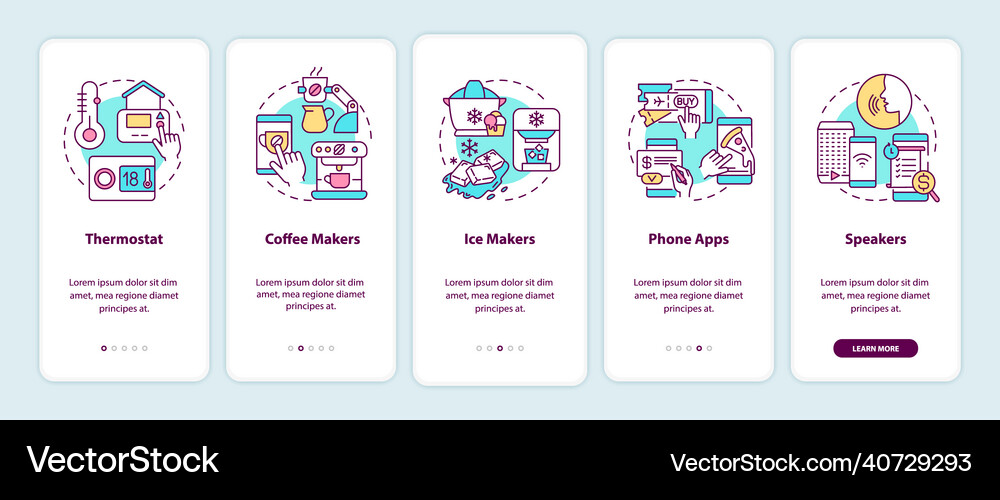 Examples of daily automation onboarding mobile Vector Image