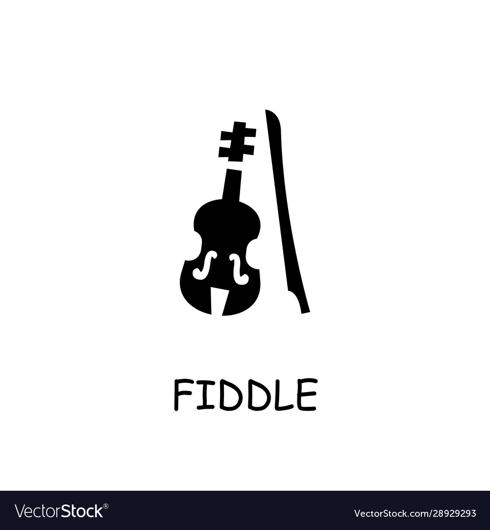 Fiddle flat icon Royalty Free Vector Image - VectorStock
