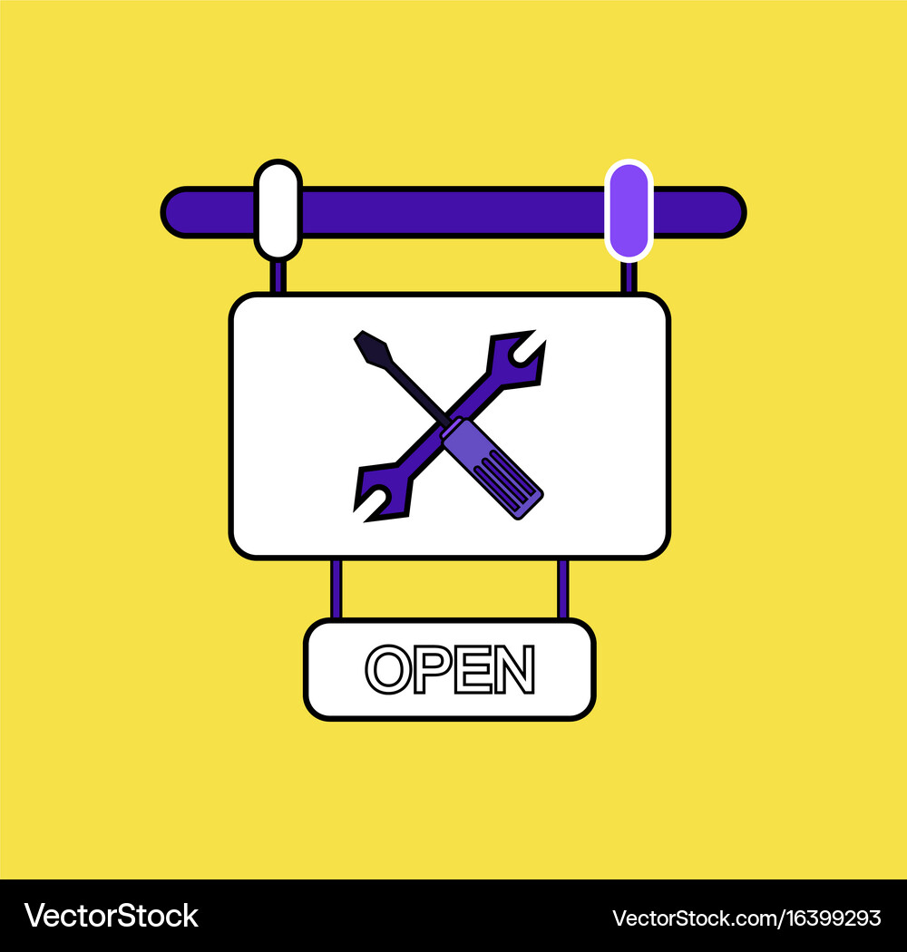 Flat icon design collection service station sign Vector Image