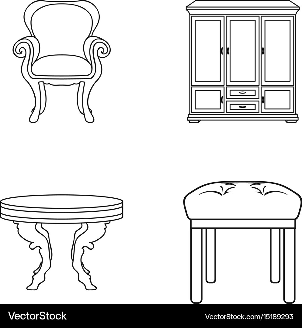 Furniture interior design chair Royalty Free Vector Image